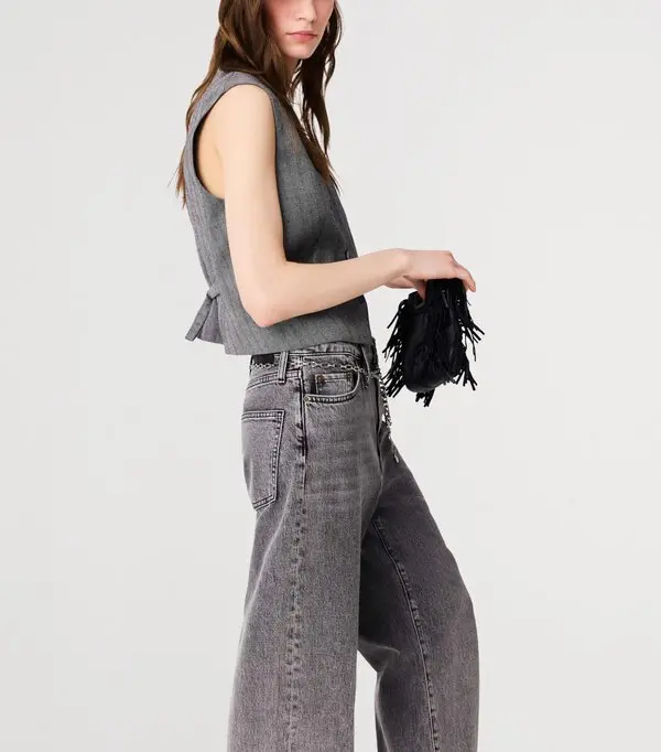 Maje Striped Rhinestone-embellished Waistcoat