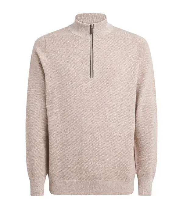N.peal Cashmere Quarter-zip Temple Sweater