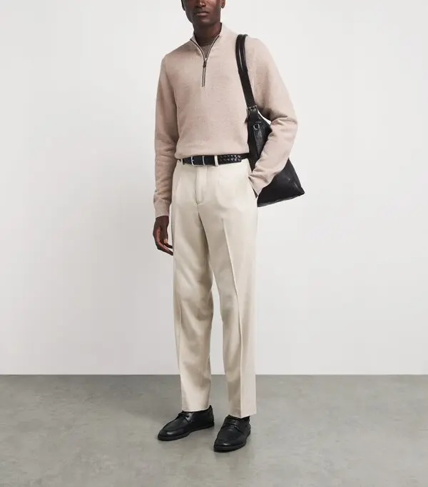 N.peal Cashmere Quarter-zip Temple Sweater