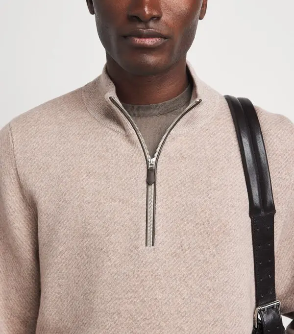 N.peal Cashmere Quarter-zip Temple Sweater