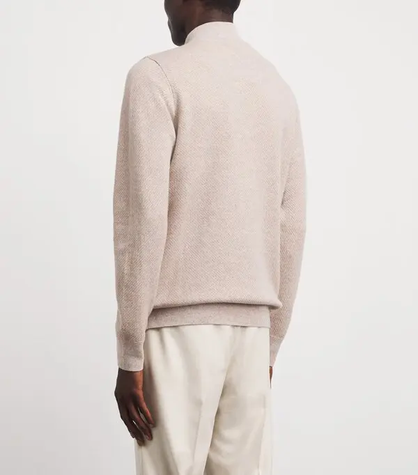 N.peal Cashmere Quarter-zip Temple Sweater