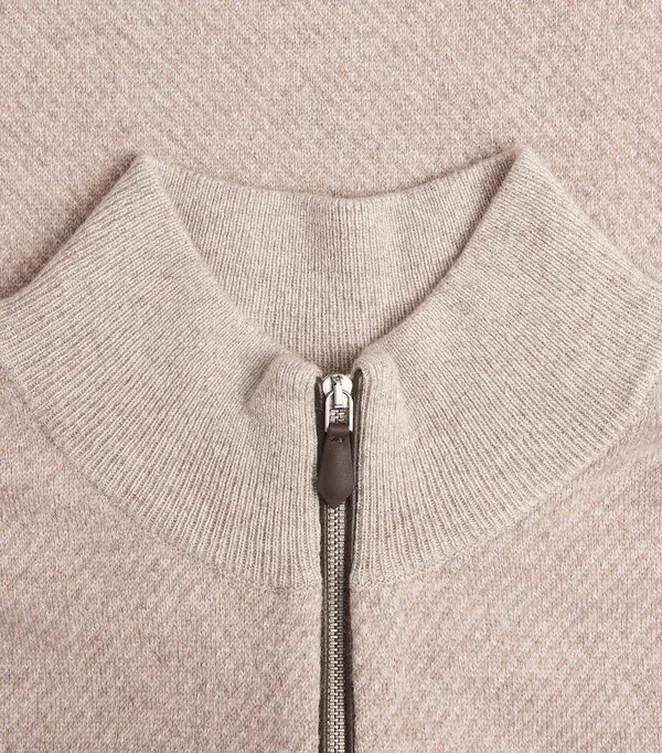 N.peal Cashmere Quarter-zip Temple Sweater