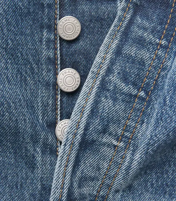FRAME Distressed The Vertical Straight Jeans