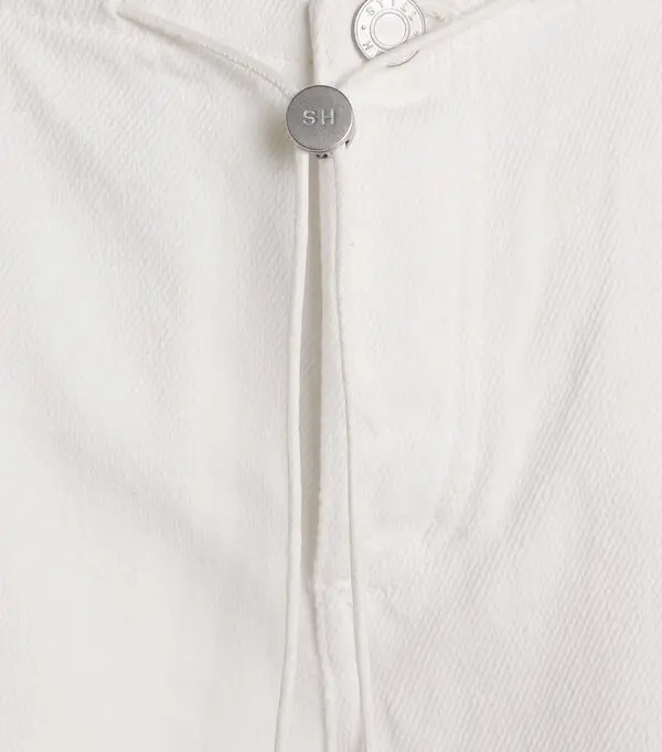 Still Here Mid-rise Wide-leg Jeans With Drawstring Detail - Ivory