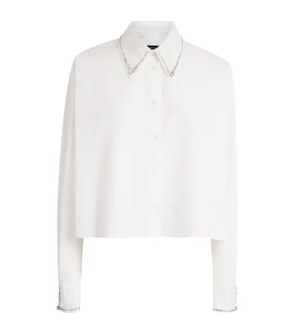 Fabiana Filippi Cotton Rhinestone-embellished Shirt - White