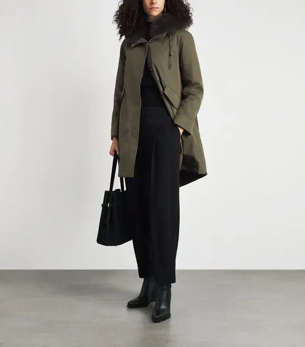 YVES SALOMON Down Fur-trim Technical Parka Coat