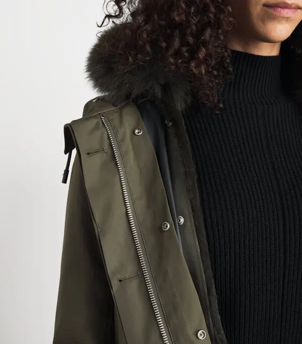 YVES SALOMON Down Fur-trim Technical Parka Coat