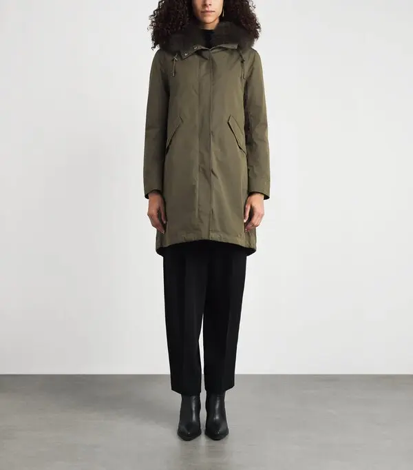 YVES SALOMON Down Fur-trim Technical Parka Coat