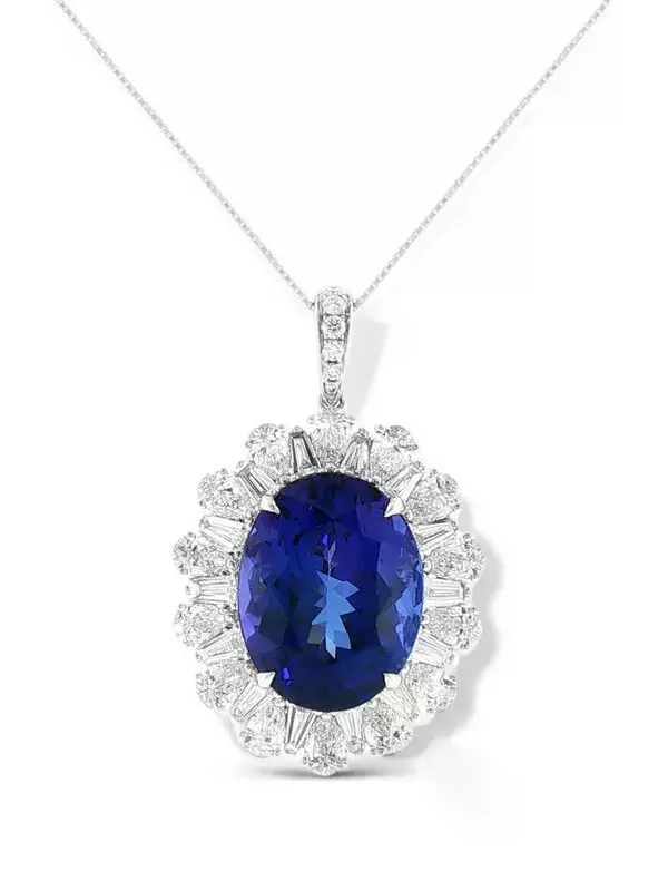 HYT JEWELRY Tanzanite And Diamond Necklace In 18k Gold - Silver