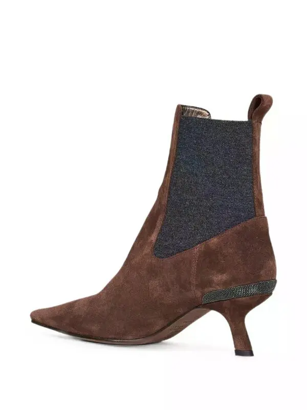 Brunello Cucinelli Monile-embellished Suede Ankle Boots