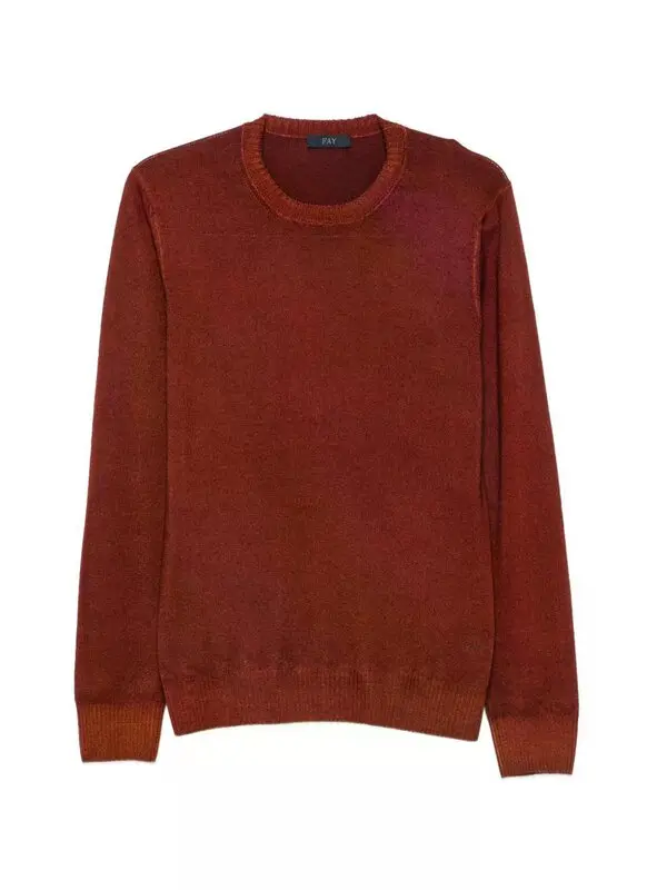 FAY Fine Knit Crew Neck Sweater - Red