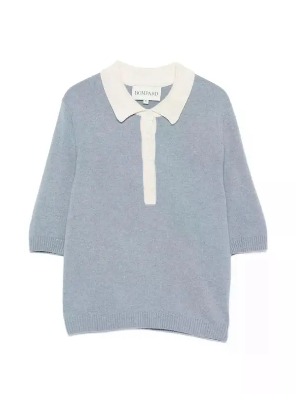 Eric Bompard Cashmere Two-tone Polo Top