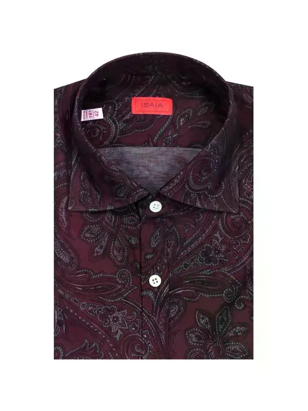 Isaia Paisley-print Cotton Shirt - Red