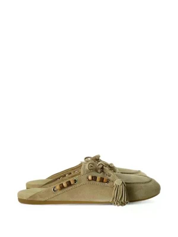 Miu Miu Embellished Tassel Mules - Neutrals