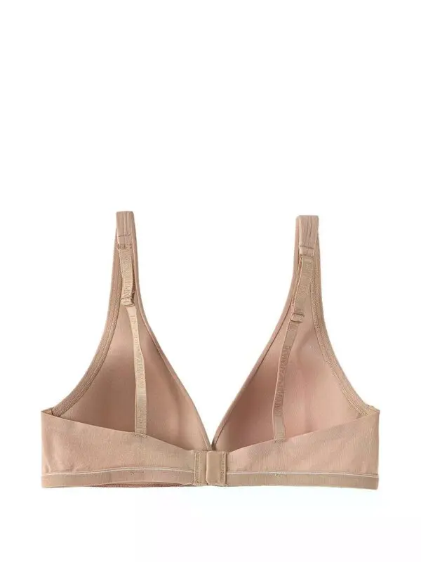 Emporio Armani Logo-embroidered Cotton Triangle Bra
