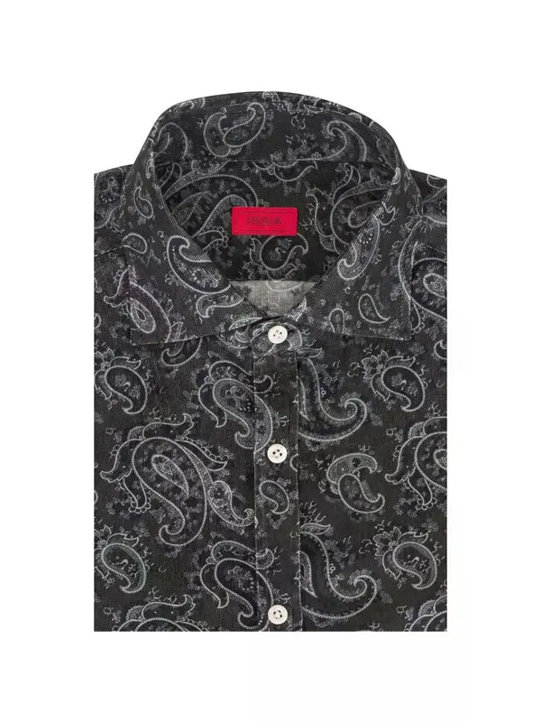 Isaia Paisley-print Corduroy Shirt