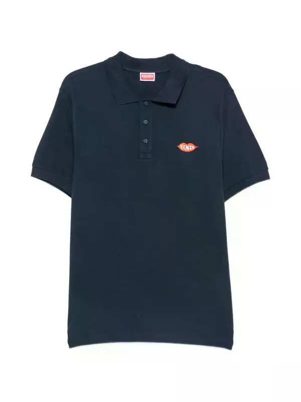 Kenzo Logo-patch Polo Shirt - Blue