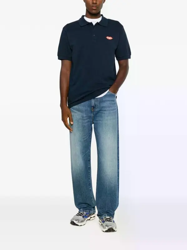 Kenzo Logo-patch Polo Shirt - Blue