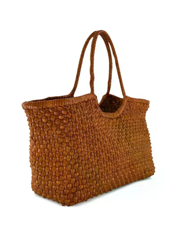 Dragon Diffusion Nantucket Cactus Woven Leather Tote Bag