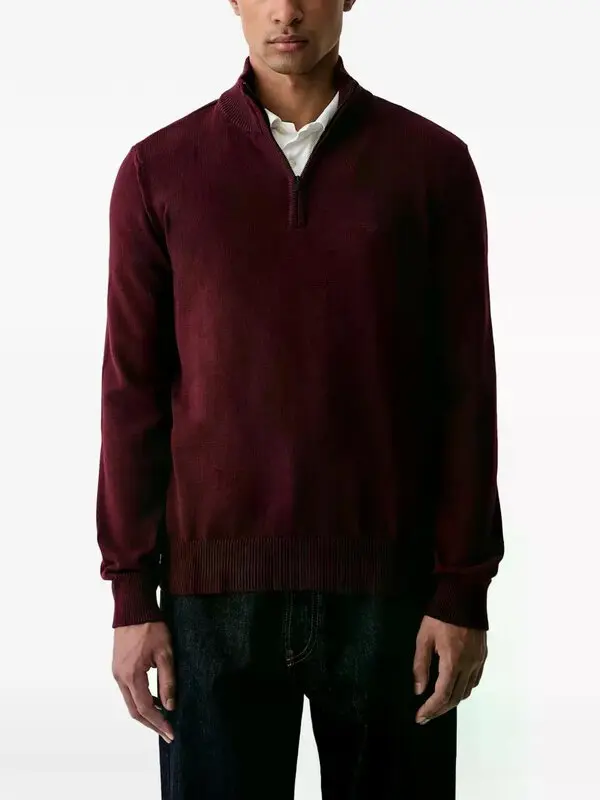 Emporio Armani Half-zip Logo-embroidered Sweater