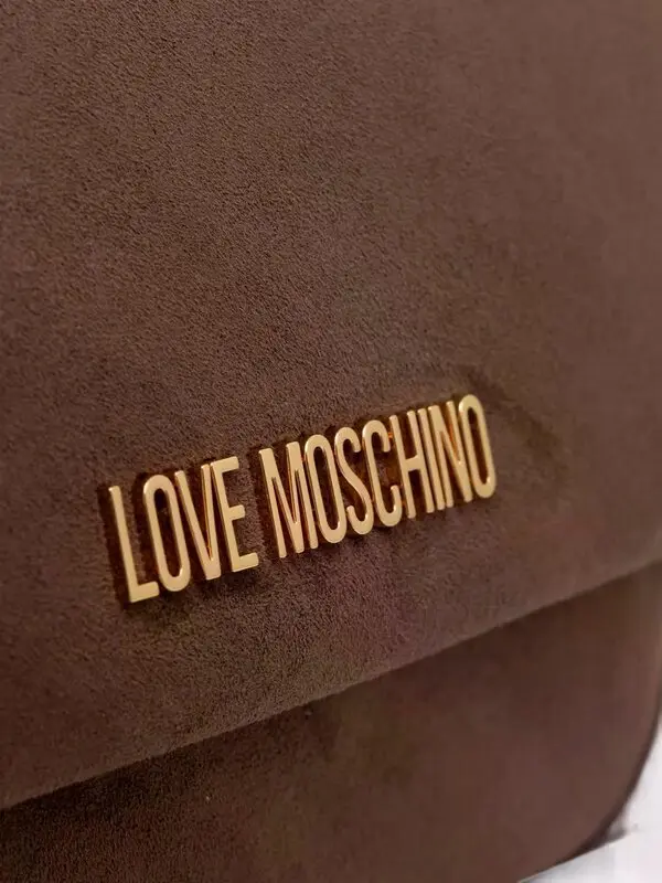 Moschino Logo Plaque Faux-suede Tote Bag