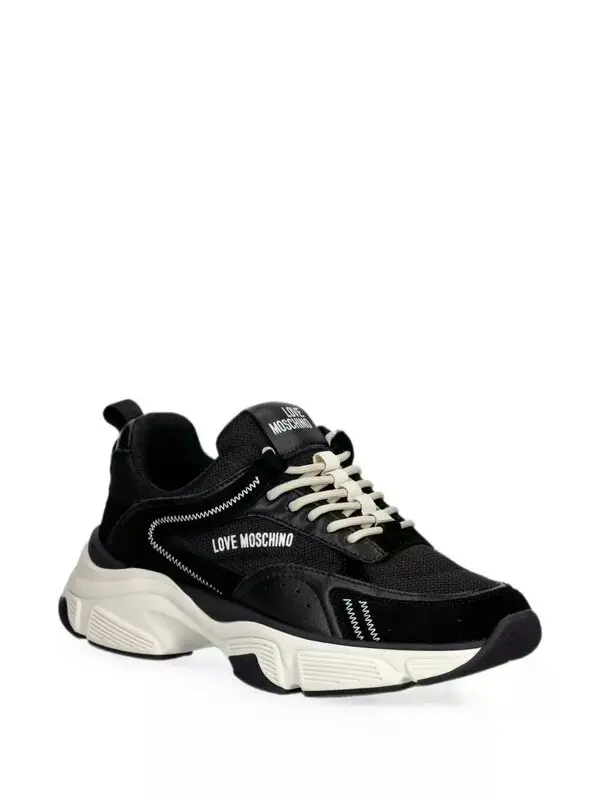 Moschino Logo-print Panelled Sneakers - Black