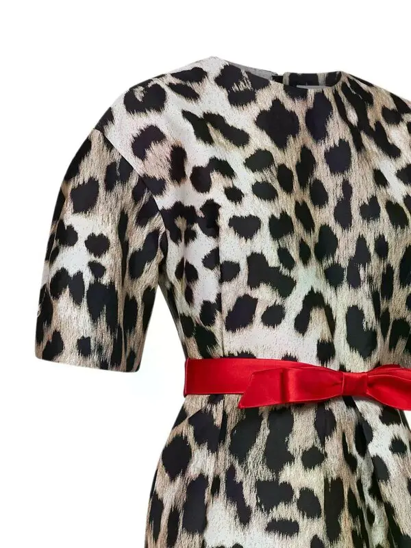 Givenchy Cocoon Mini Dress In Leopard Jacquard