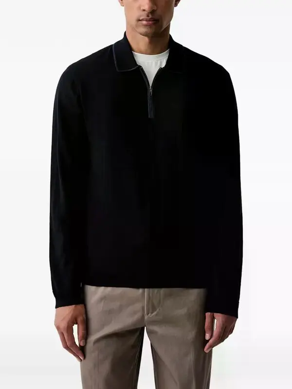 Emporio Armani Travel Essential Smooth Wool Polo-collar Sweater