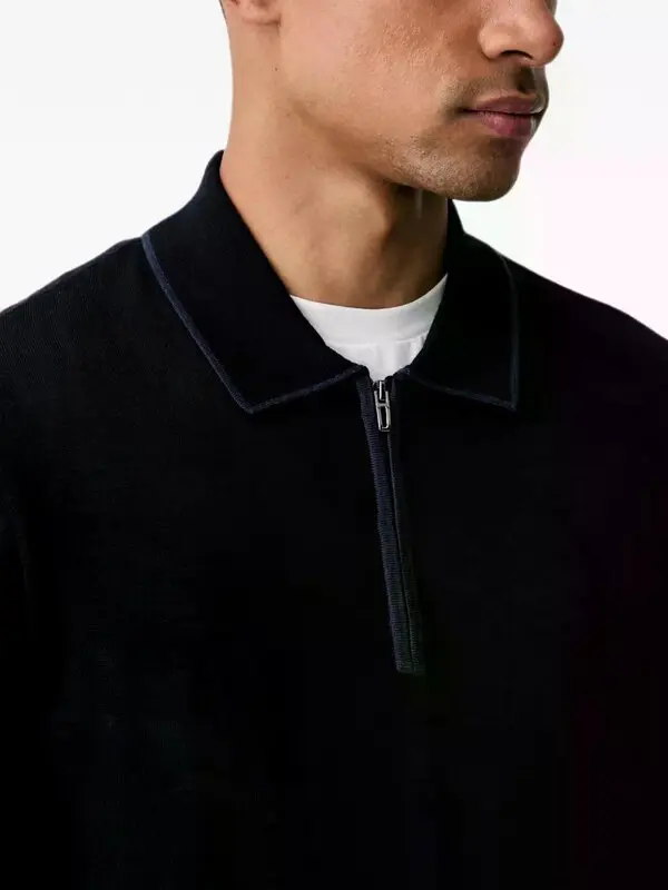 Emporio Armani Travel Essential Smooth Wool Polo-collar Sweater