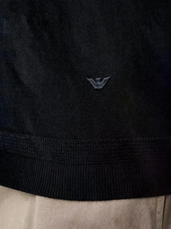 Emporio Armani Travel Essential Smooth Wool Polo-collar Sweater