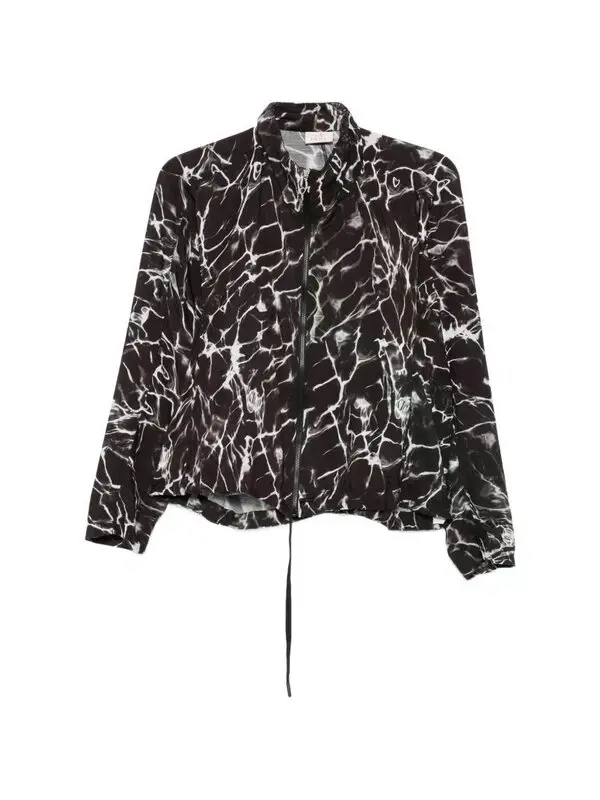 DEHA Abstract Print Zip-up Jacket - Black