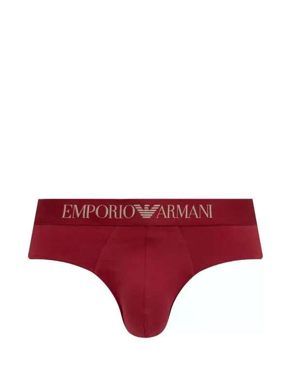 Emporio Armani Logo-waistband Briefs - Red