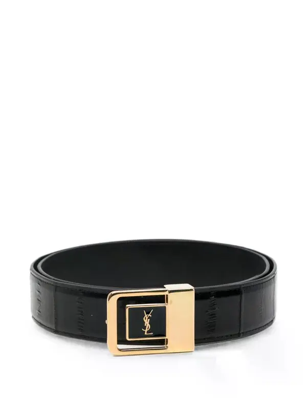 Saint Laurent Logo-plaque Belt - Black
