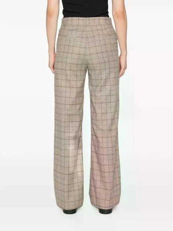 MAISON123 Layla Check-pattern Wide-leg Trousers