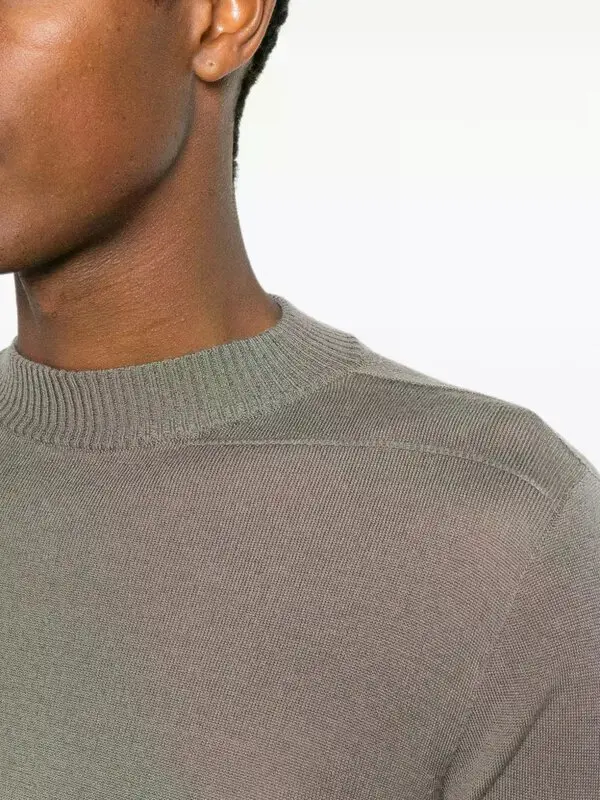 Rick Owens Ribbed-trim Long-sleeve Sweater
