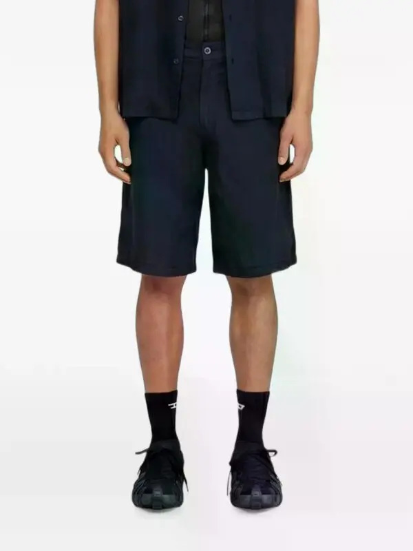 DIESEL® Garment-dyed Linen Blend Bermuda Shorts