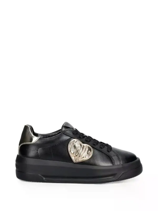 Moschino Heart-motif Logo-plaque Sneakers - Black