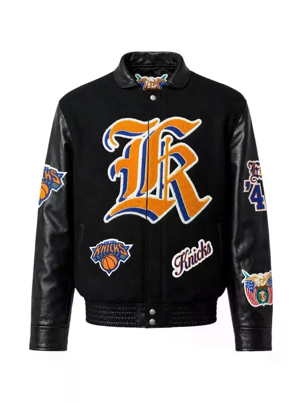 JEFF HAMILTON New York Knicks Patch-detail Bomber Jacket