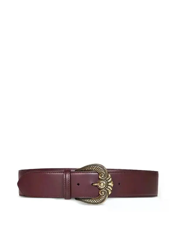 Etro Paisley Pattern Buckle Leather Belt - Red