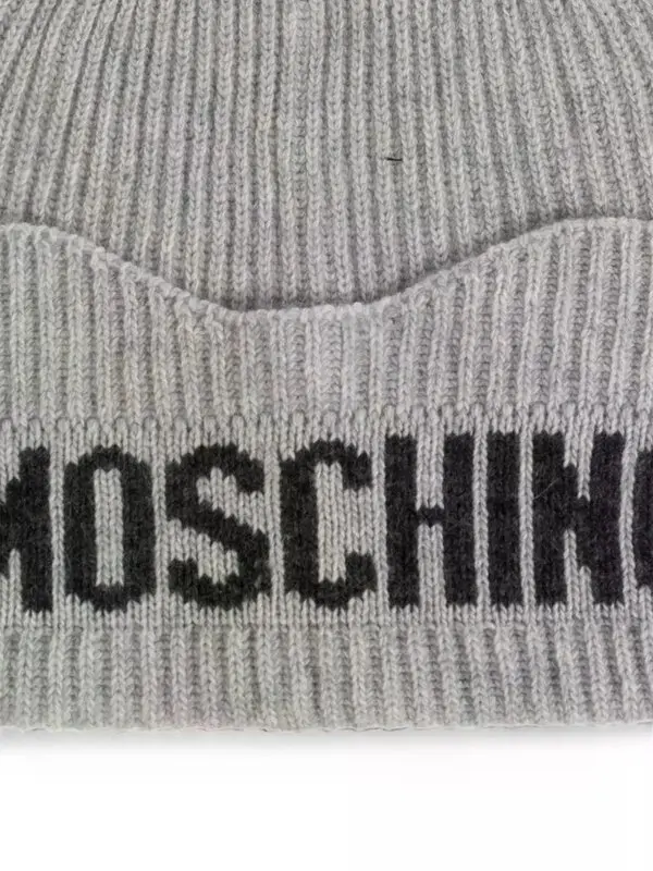 Moschino Logo-intarsia Ribbed Beanie Hat