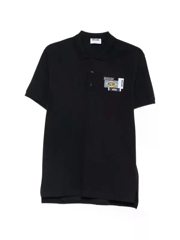 Moschino Logo-patch Polo Shirt - Blue