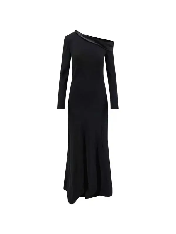 Alberta Ferretti One-shoulder Satin Gown - Black