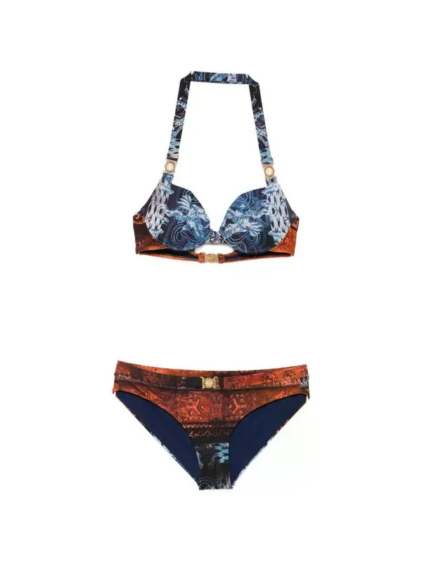 Balmain Graphic-print Halterneck Bikini