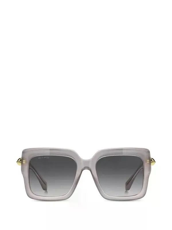 Etro Square Frame Sunglasses With Gold Tone Logo Hardware - Grey
