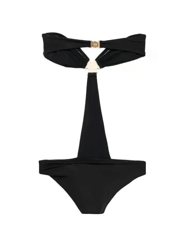 Balmain Logo Plaque Cut-out Swimsuit
