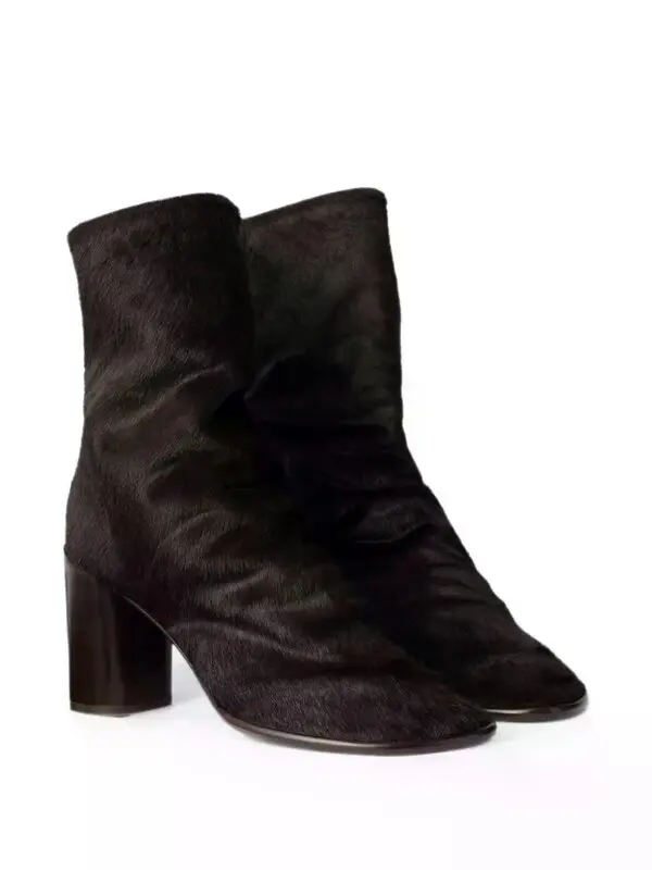 LEMAIRE 80mm Glove Heeled Ankle Boots In Pony-style Leather