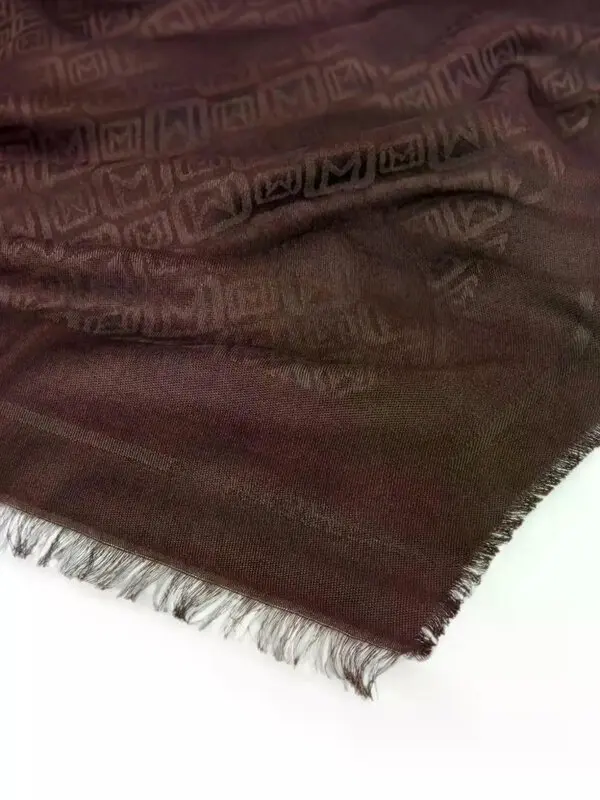 Marella Monogram-jacquard Frayed-edge Scarf