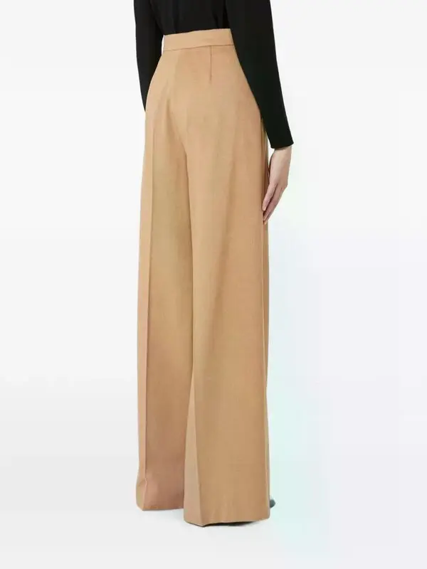 Max Mara Wide Sable-look Camel Trousers Camel