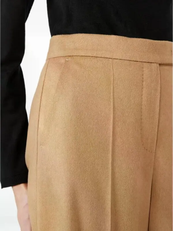 Max Mara Wide Sable-look Camel Trousers Camel