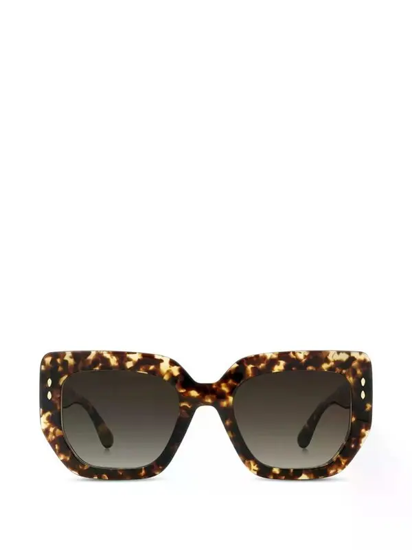Isabel Marant Tortoiseshell Effect Rectangle Frame Sunglasses - Brown